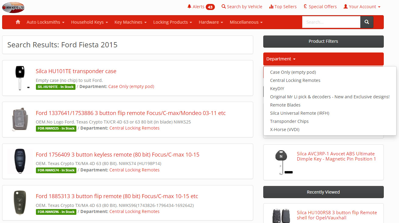 NW Keys Ltd – nwkeys.co.uk – One of the first E-Commerce web sites to ...